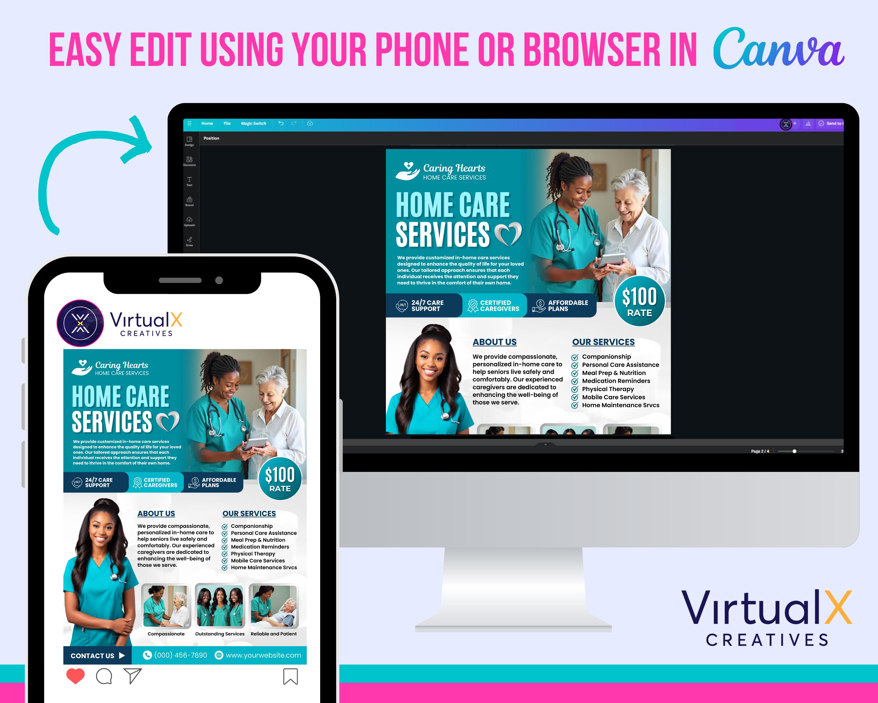 Home Care Service Flyer, Home Care Assistance Flyer, Business Flyer ...