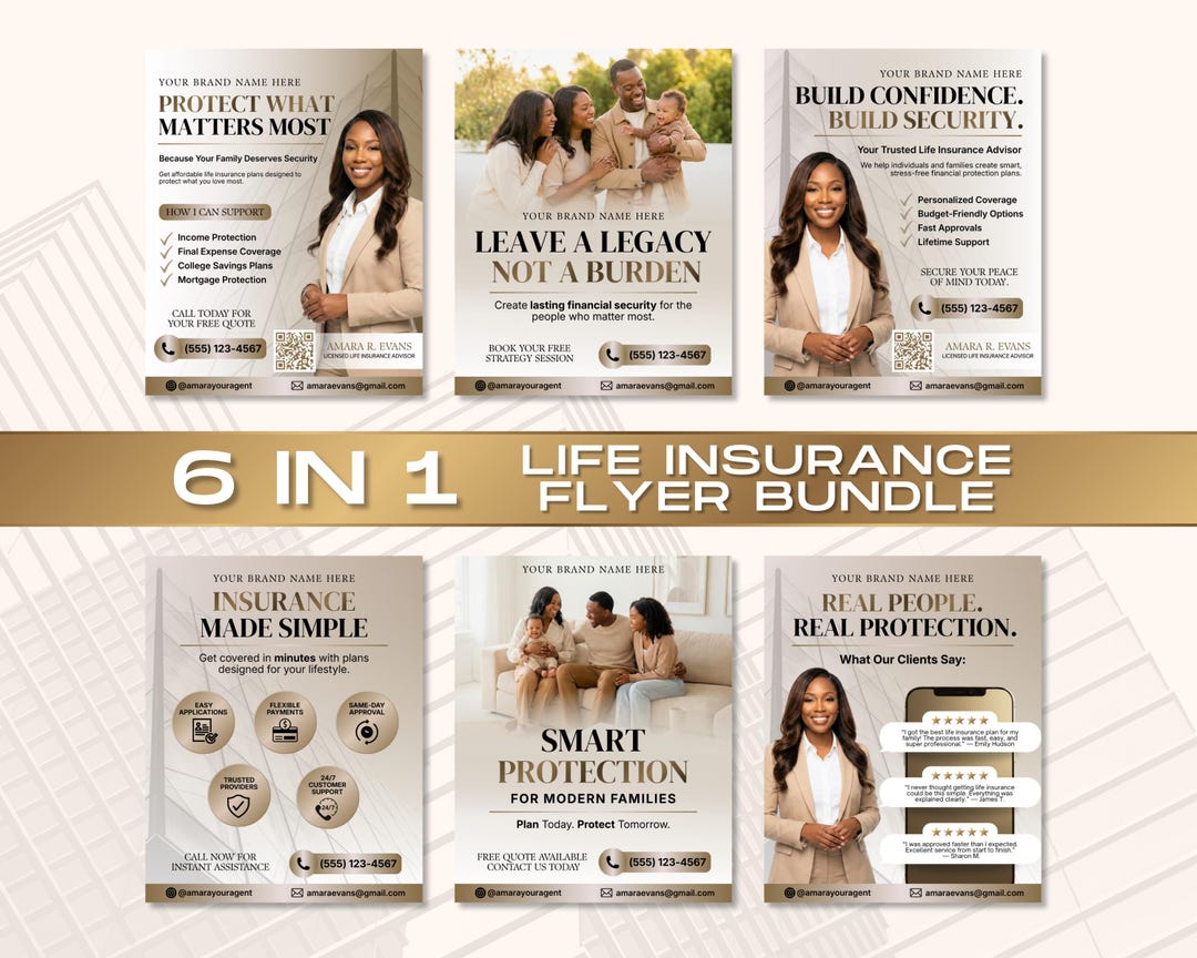 Life Insurance Agent Bundle, Financial Advisor Flyer, Investment ...