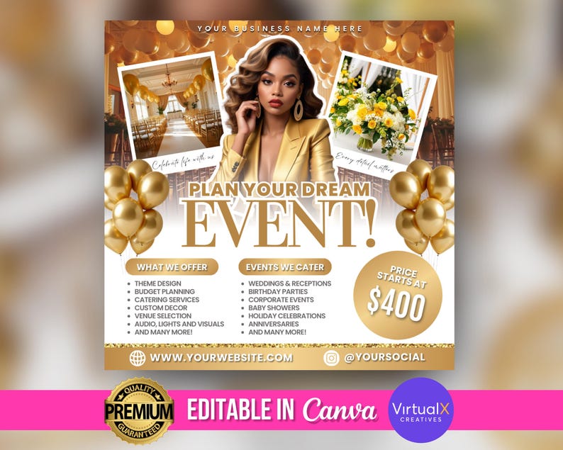 Event Planner Flyer, Wedding Planner Flyer, Event Planning Business ...