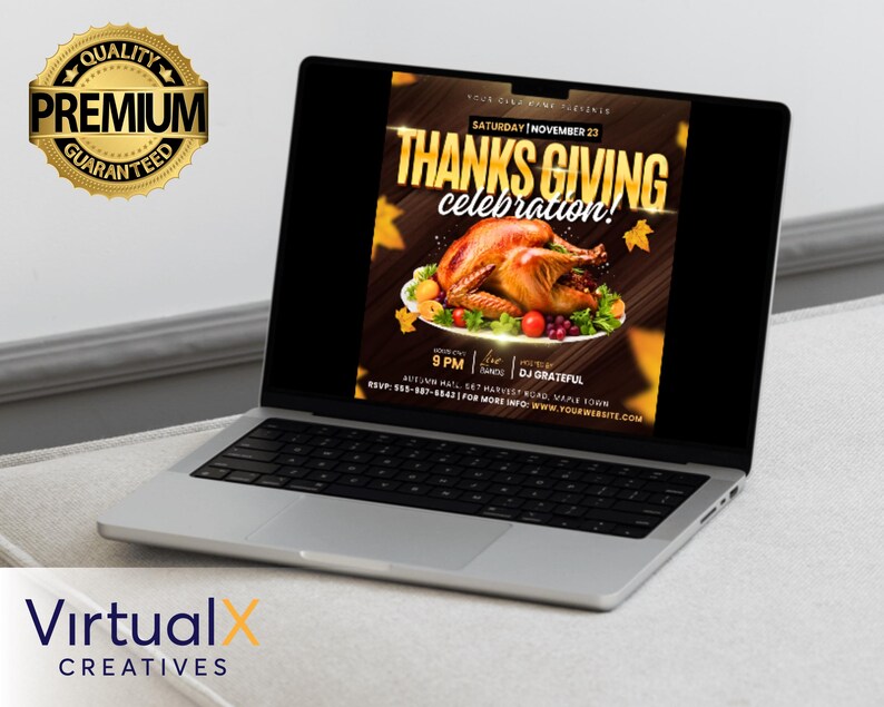 Thanksgiving Party Flyer, Thanksgiving Club Invitation Flyer, Editable ...