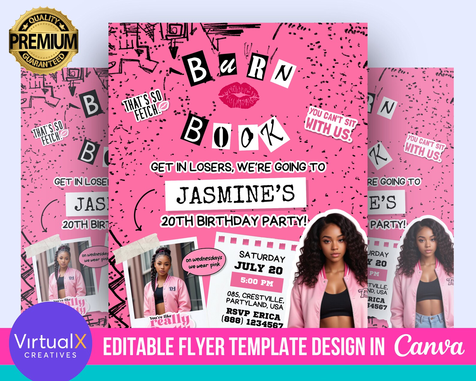 Burn Book Birthday Party Invitation, Fetch Inspired Bday Invite, You ...