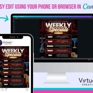 Weekly Specials Flyer, Restaurant Marketing Template, Bar Grill ...