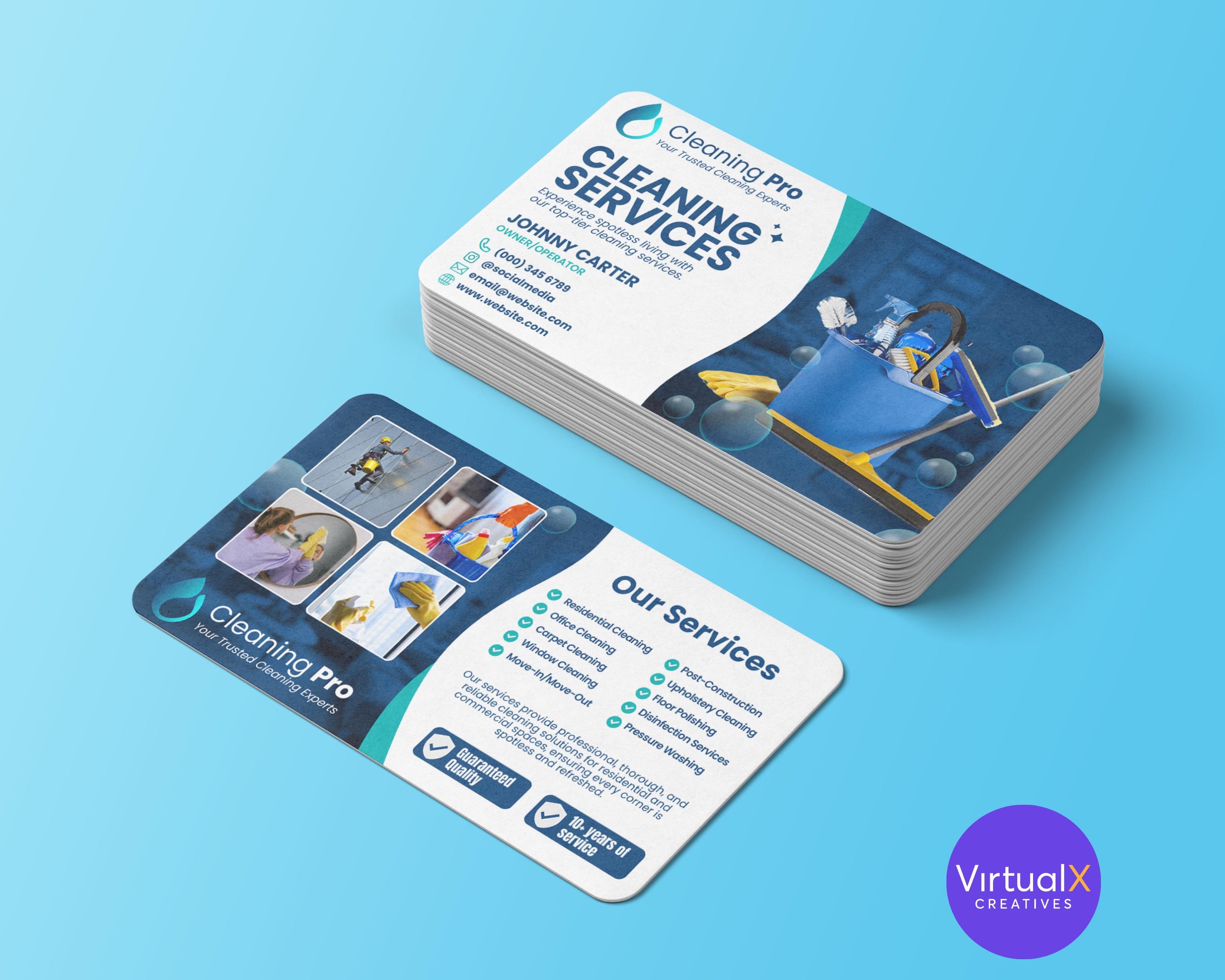 Cleaning Services Business Cards, Housekeeping Card, Cleaning Service ...