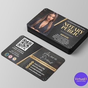 Notary Public Service Business Cards, Notary Marketing Business Card ...