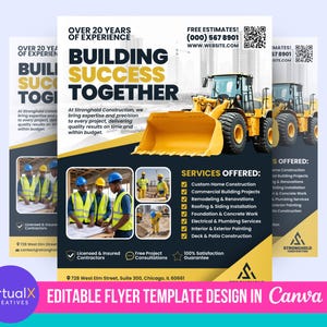 Construction Company Flyer, Building Services Flyer, Premade Home ...