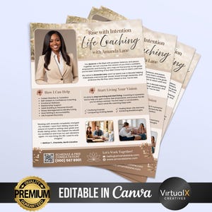 Coaching Services Flyer Template, Editable Life Coach Flyer, Growth ...