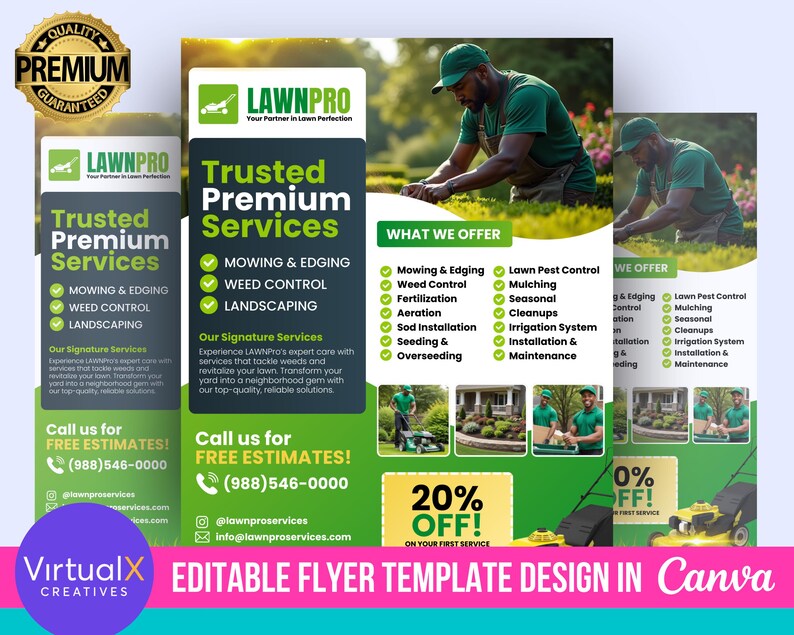 Lawn Care Flyer, Lawn Service Flyer, Yard Service Flyer, Lawn Mowing ...