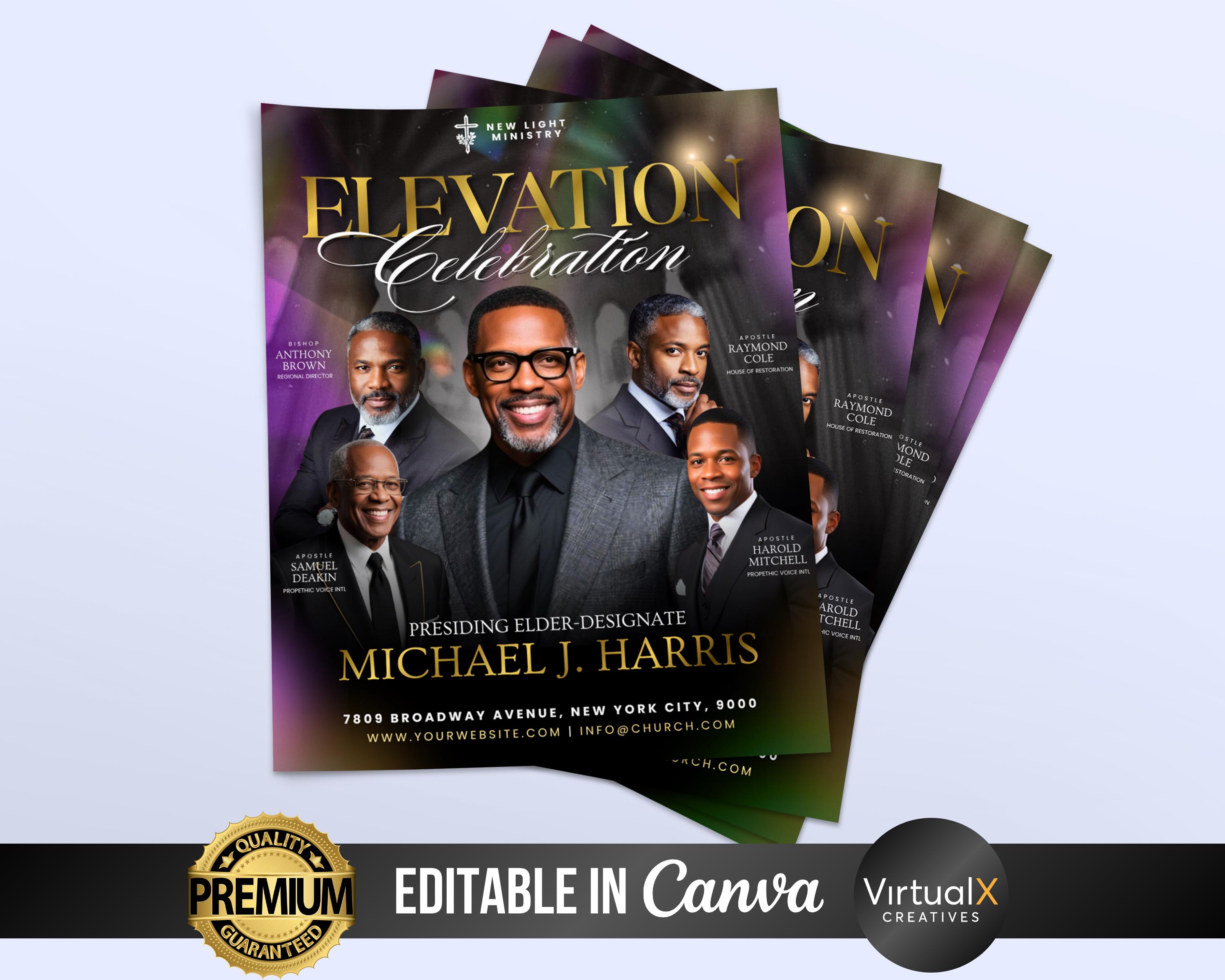 Pastoral Elevation Celebration Flyer, Church Event Invitation, Pastor ...