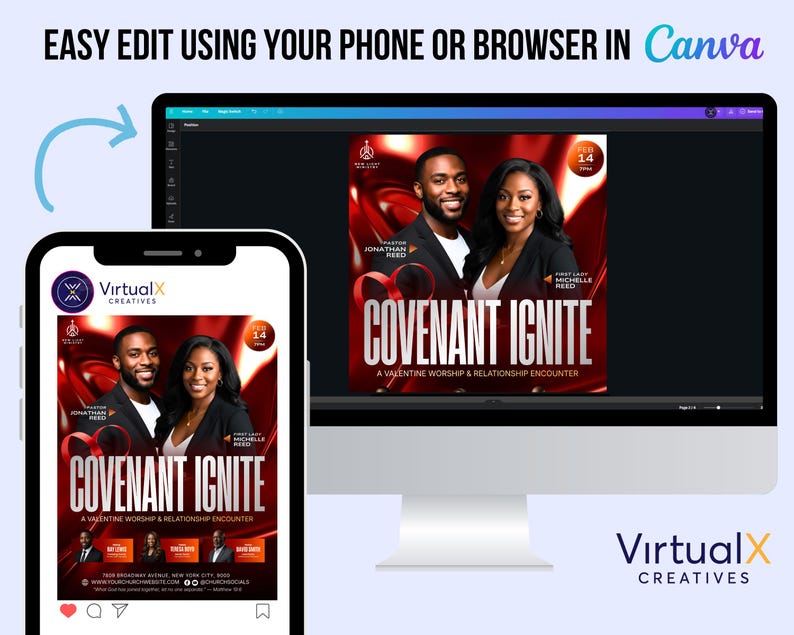 Covenant Ignite Valentine Church Flyer | Revival Template | Couples ...