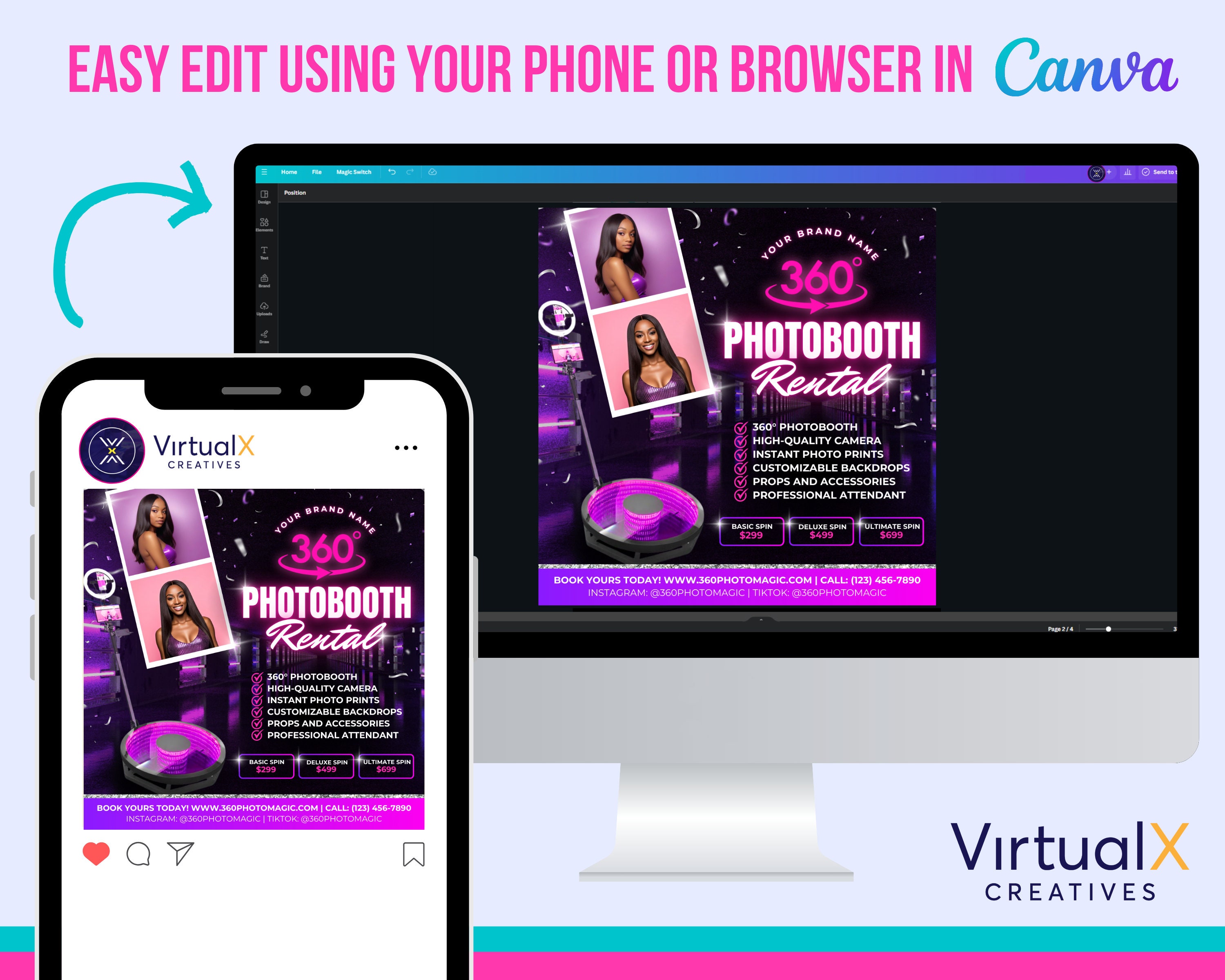 360 Photo Booth Advertisement Flyer, Photo Booth Business Rentals ...