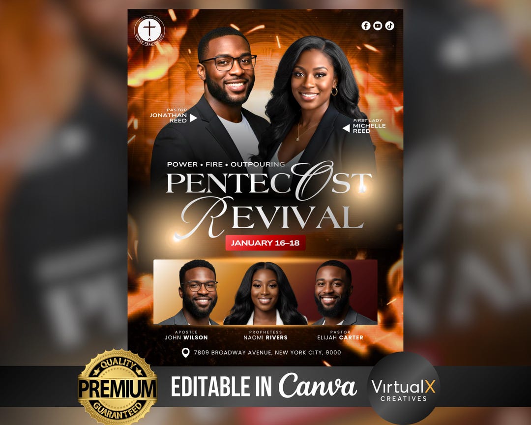 Pentecost Revival Flyer Template | Church Event Poster | Holy Spirit ...