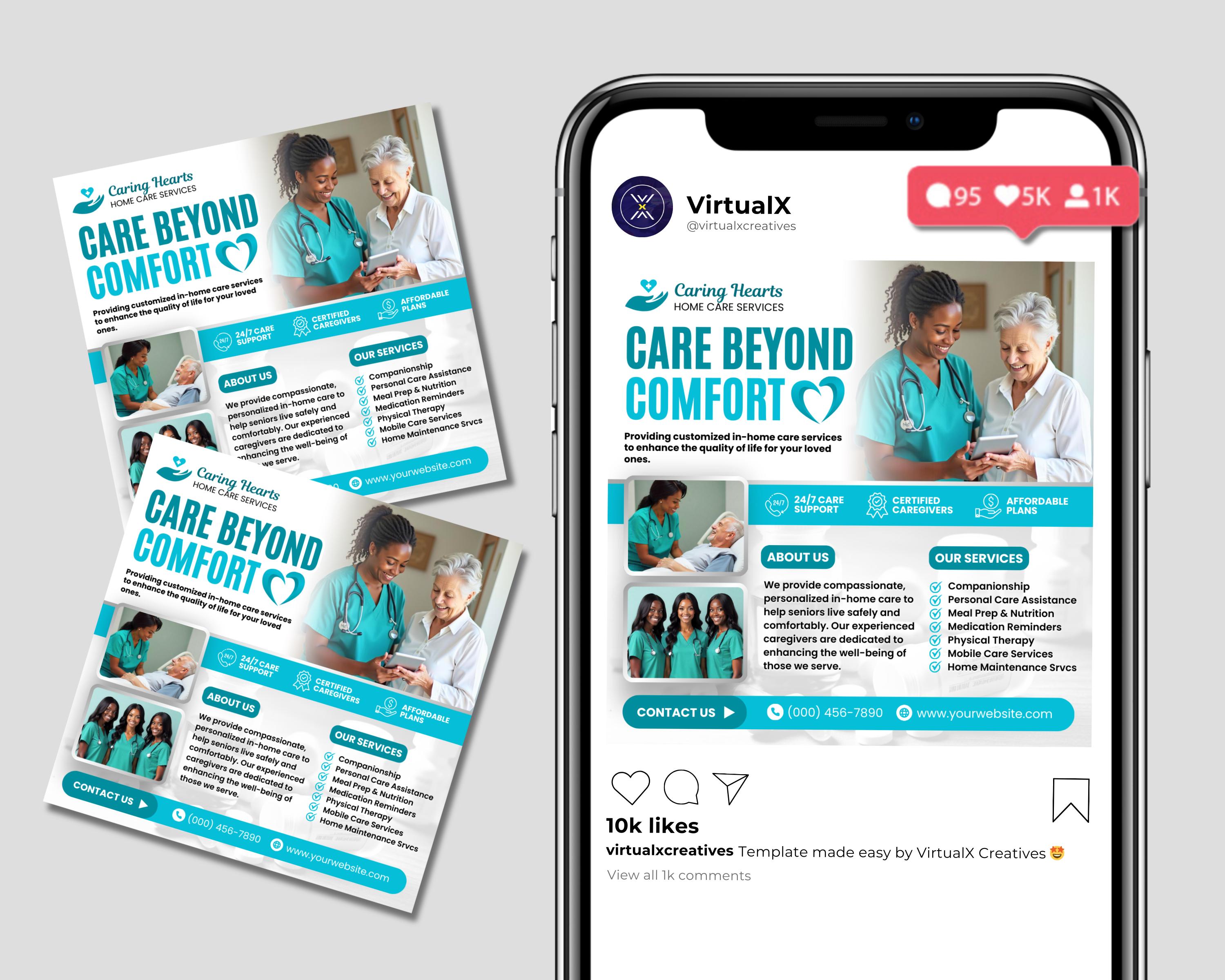 Home Care Service Flyer, Home Care Assistance Flyer, Business Flyer ...