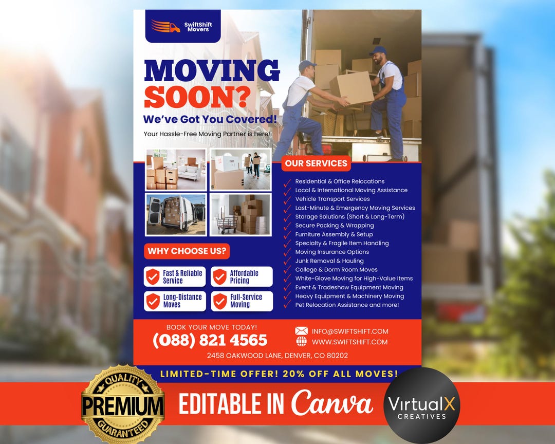 Moving Services Flyer, Relocation Flyer, Residential and Commercial ...