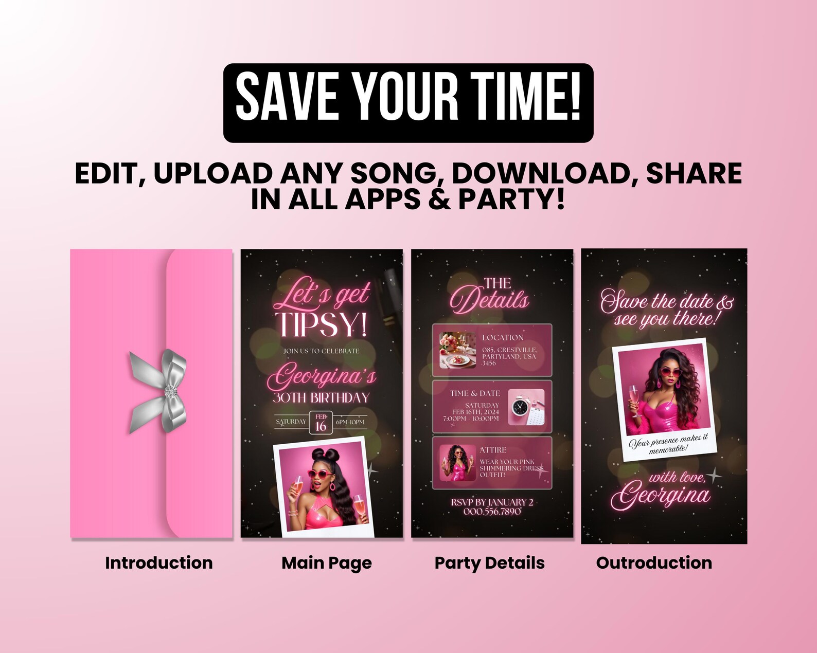 Game Night Invitation, Let's Get Tipsy Game Night Animated Invite ...