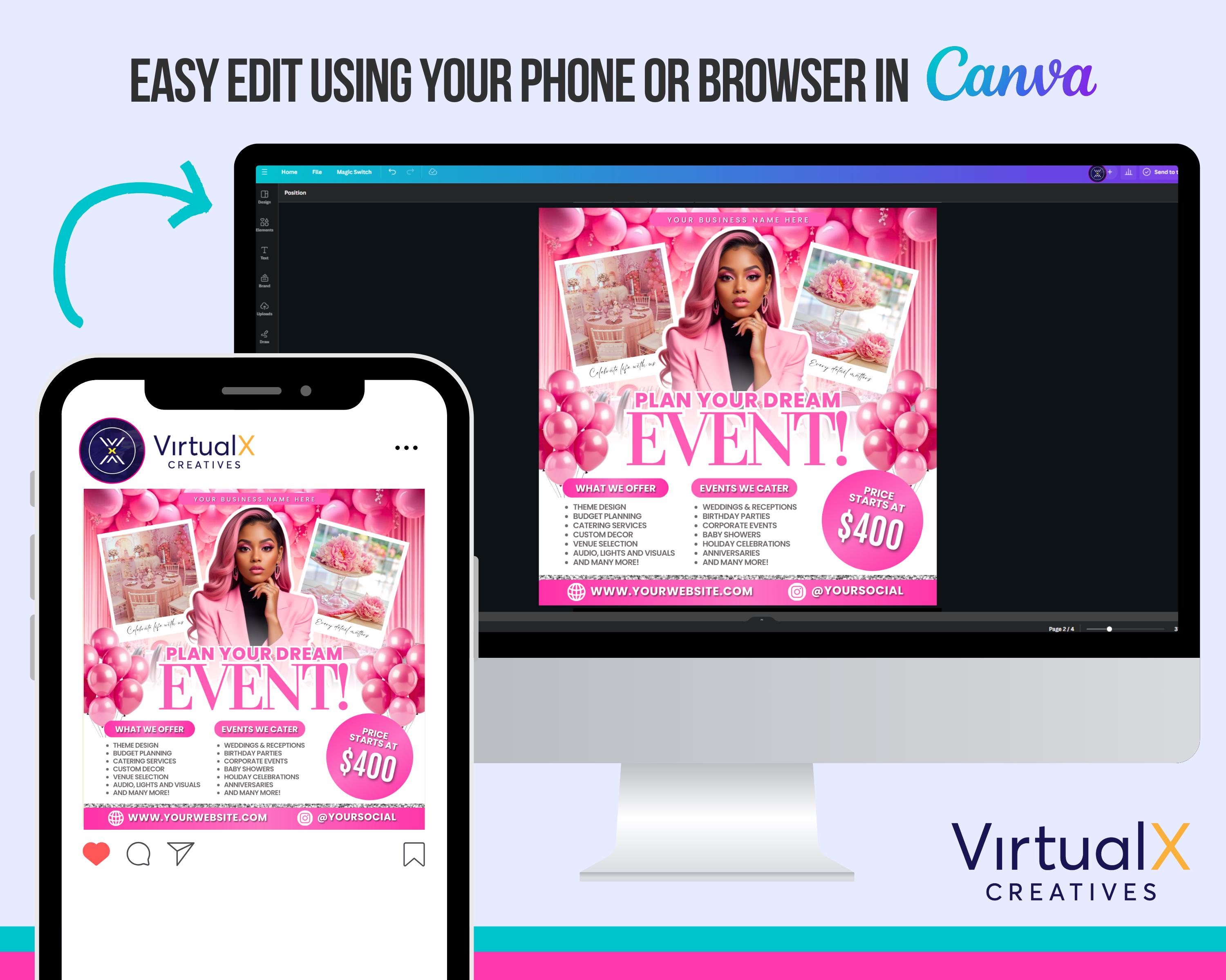 Event Planner Flyer, Wedding Planner Flyer, Event Planning Business ...