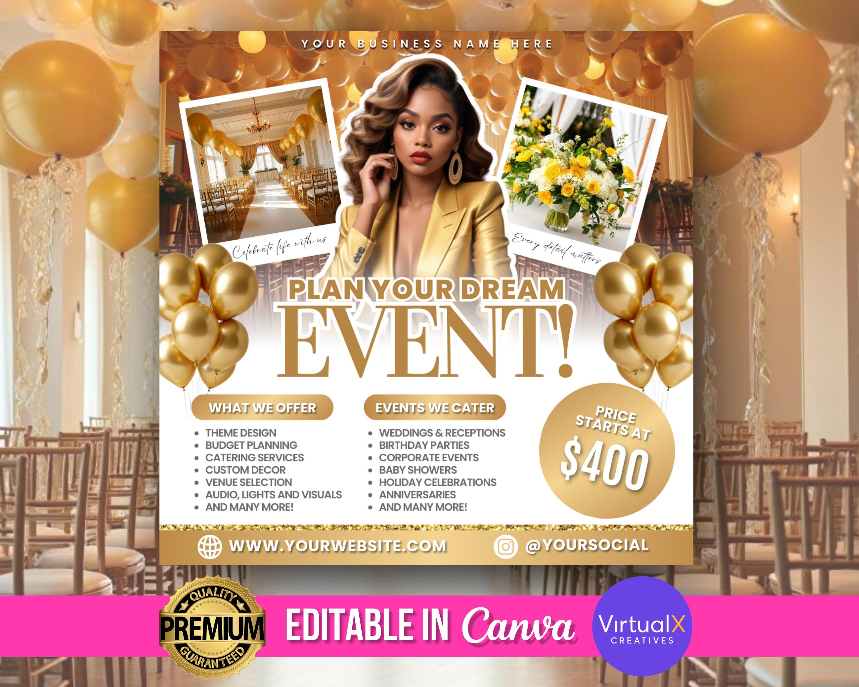 Event Planner Flyer, Wedding Planner Flyer, Event Planning Business ...