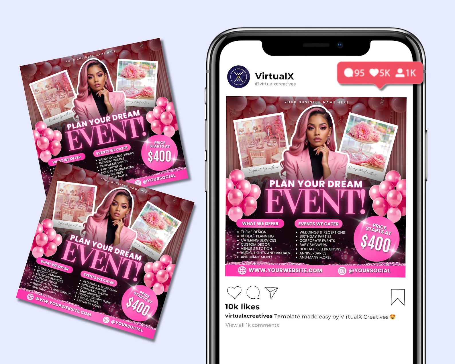 Event Planner Flyer, Party Planning Ads, Wedding Planner Flyer, Event ...