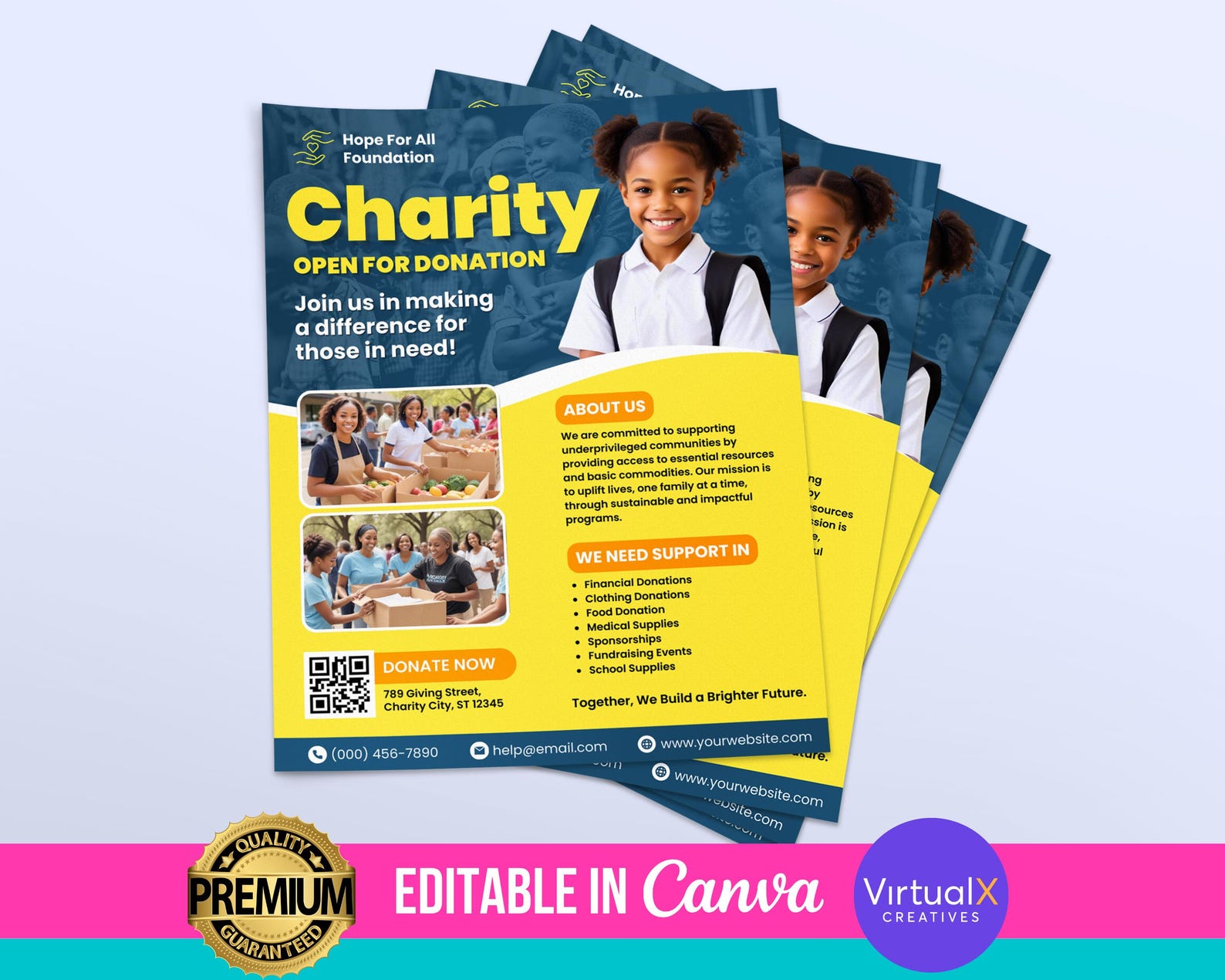 Donation Drive Flyer Template, Editable Charity Event Flyer ...