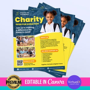Donation Drive Flyer Template, Editable Charity Event Flyer ...