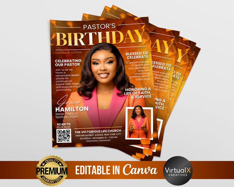 Pastors Birthday Celebration Flyer | Pastor Appreciation Magazine ...