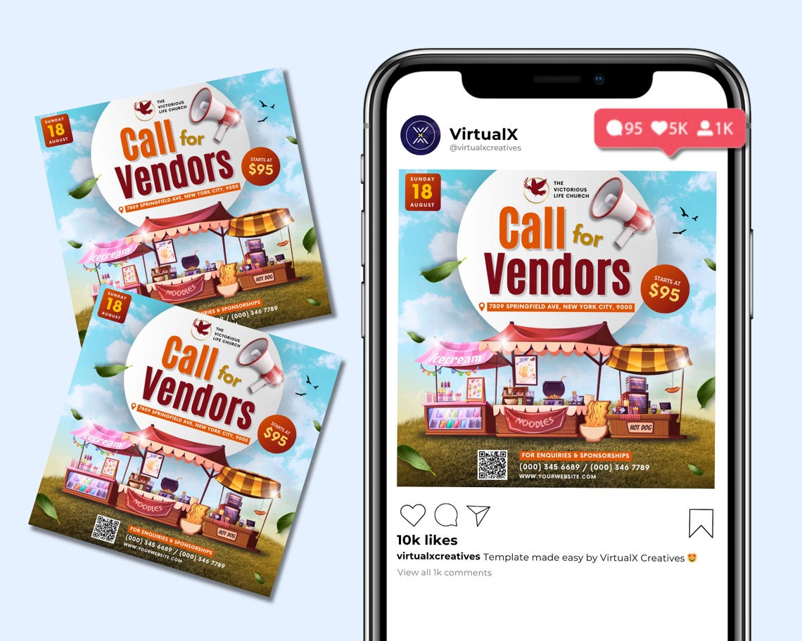 Call for Vendors Flyer, Pop up Shop Flyer, Community Vendor Event ...