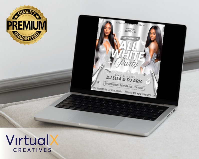 All White Club Party Flyer Template, DIY Event Flyer, All White Club DJ ...