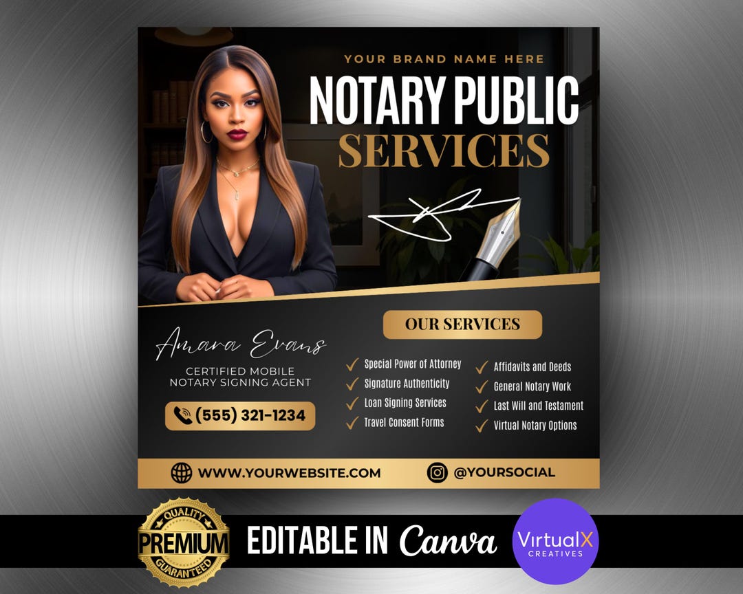 Notary Public Service Flyer, Notary Marketing Flyer, Notary Business ...