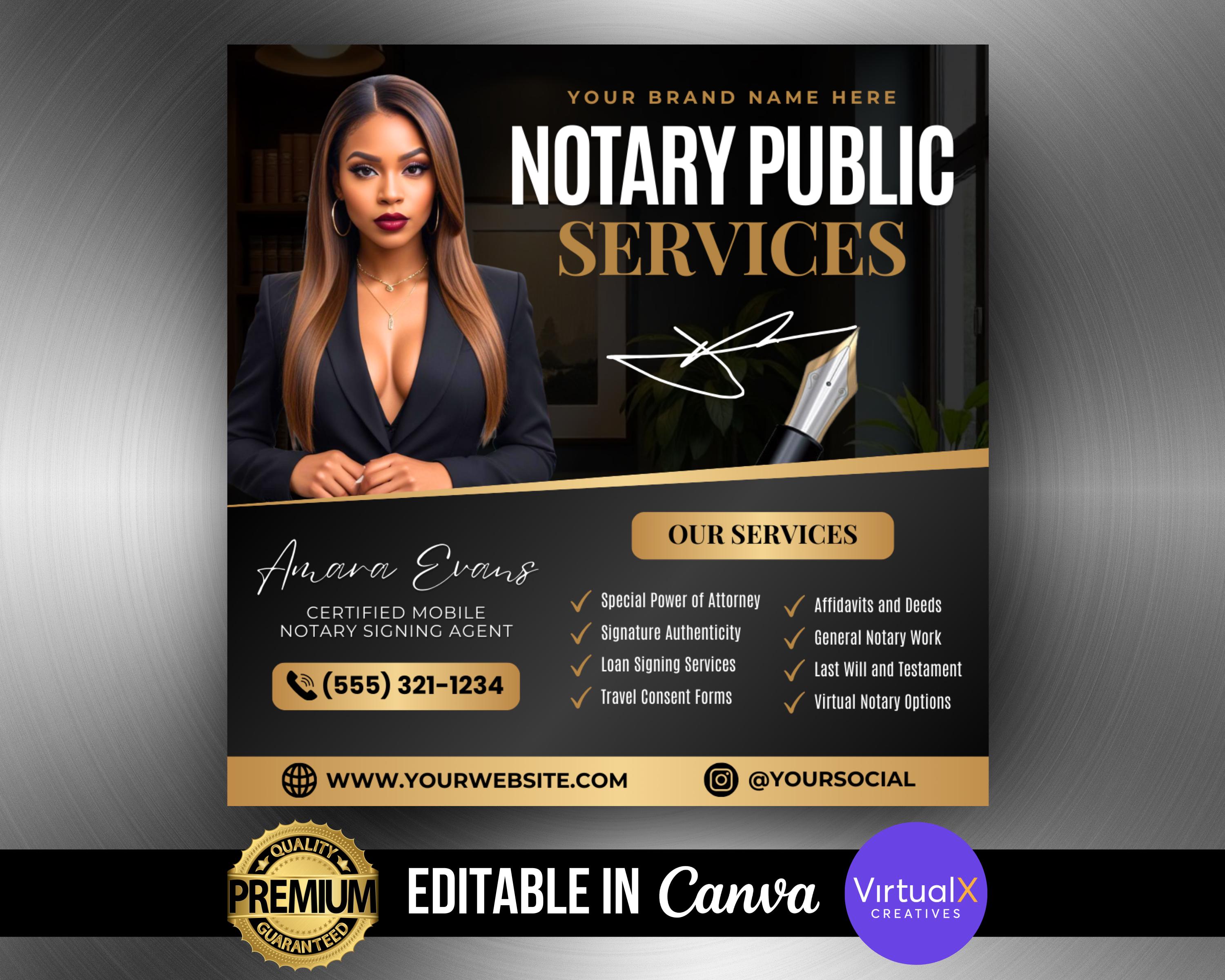 Notary Public Service Flyer, Notary Marketing Flyer, Notary Business ...