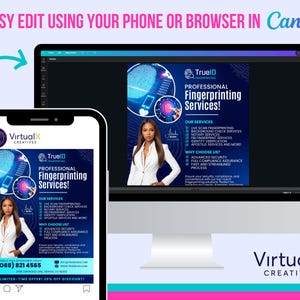 Fingerprinting Services Flyer, Mobile Fingerprinting Flyer, Editable ...