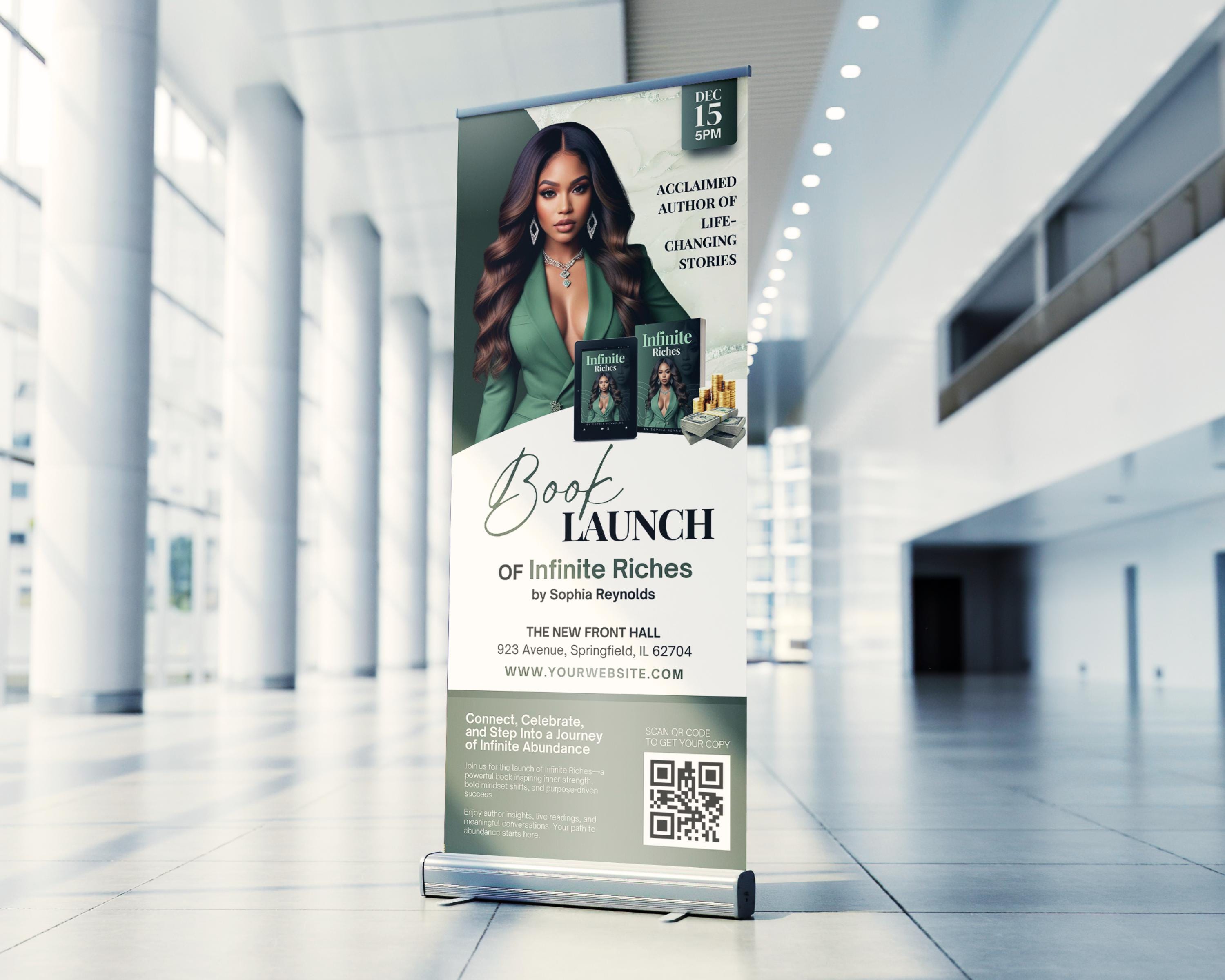 Book Launch Banner, Author Event Party Banner, E-book Launch Template ...
