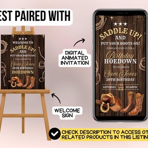 Western Hoedown Birthday Party Welcome Sign, DIY Saddle up and Put Your ...