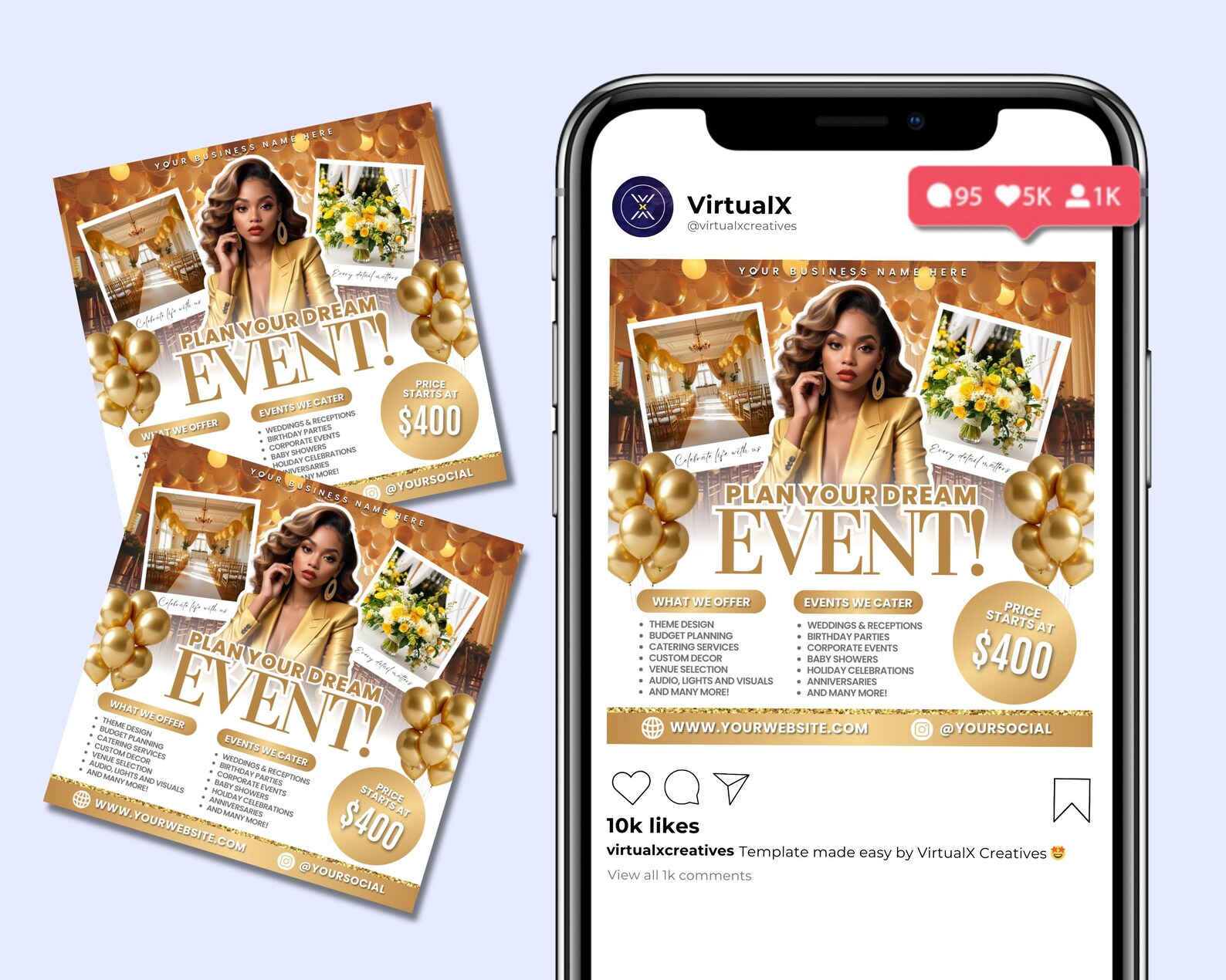 Event Planner Flyer, Wedding Planner Flyer, Event Planning Business ...