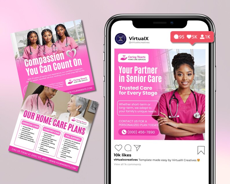 20-in 1 Flyer Bundle, Home Care Service Flyer, Home Care Assistance ...