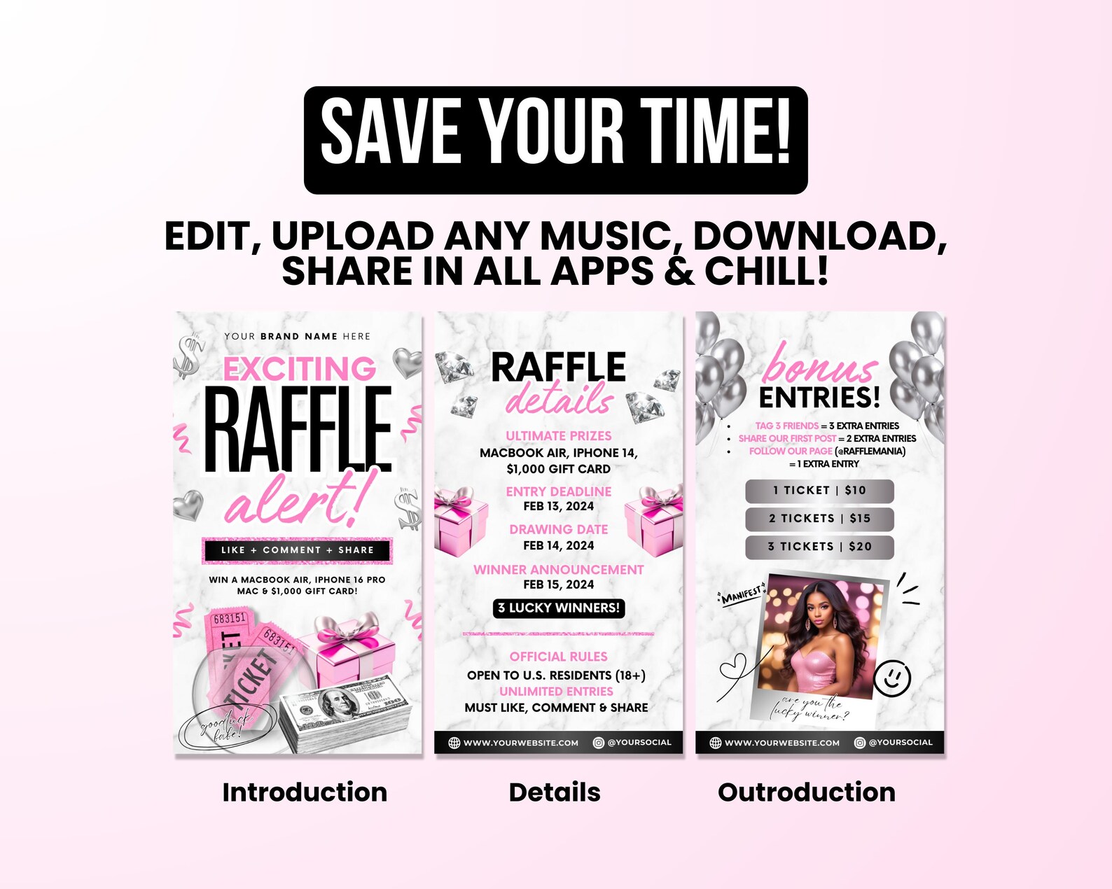 Raffle Giveaway Animated, Raffle Video, DIY Giveaway Template, Raffle ...