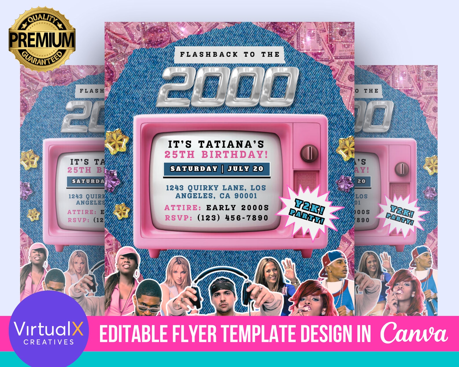 Early 2000s Themed Party Flyer, Retro Birthday Party, House Party ...