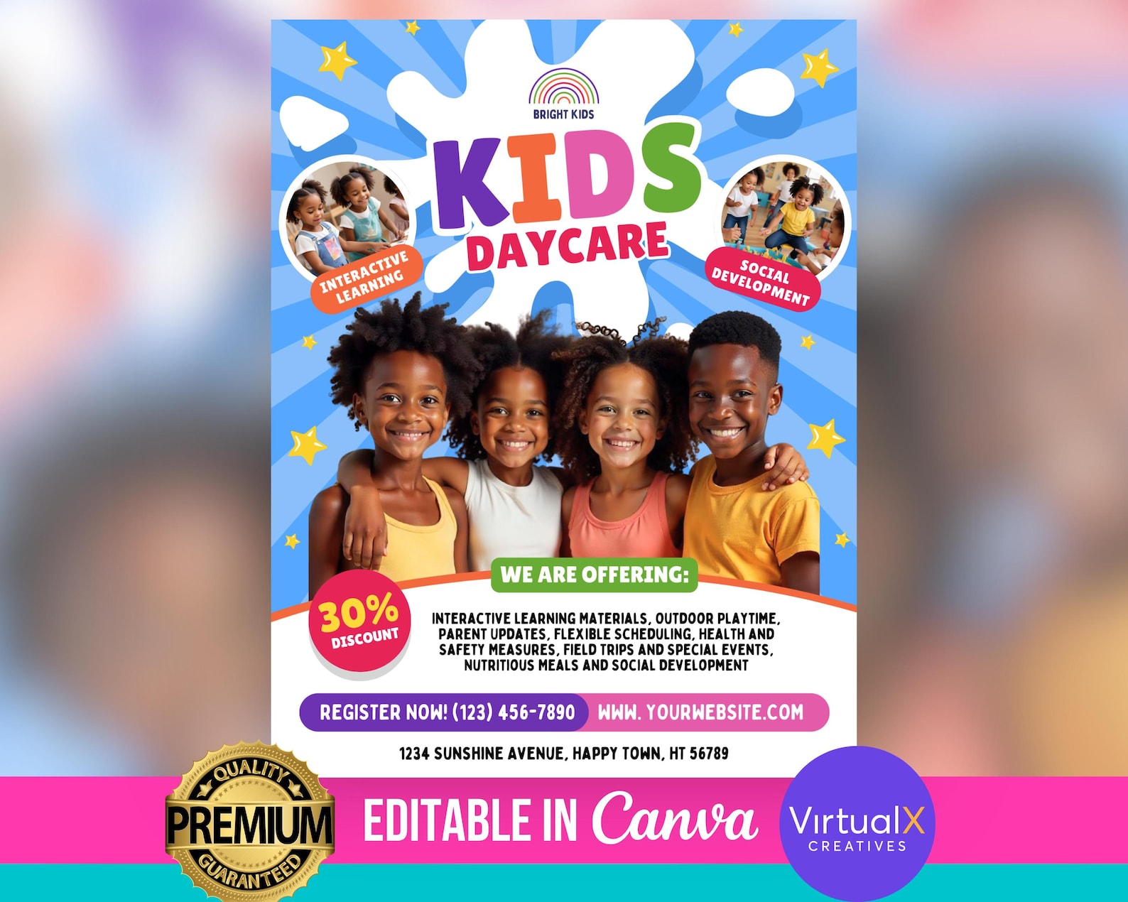 Child Care Service Flyer, Editable Daycare Template, Childcare Flyer ...