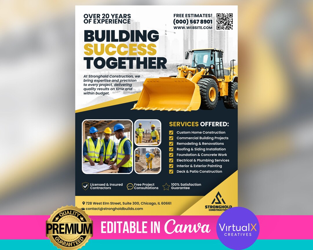 Construction Company Flyer, Building Services Flyer, Premade Home ...