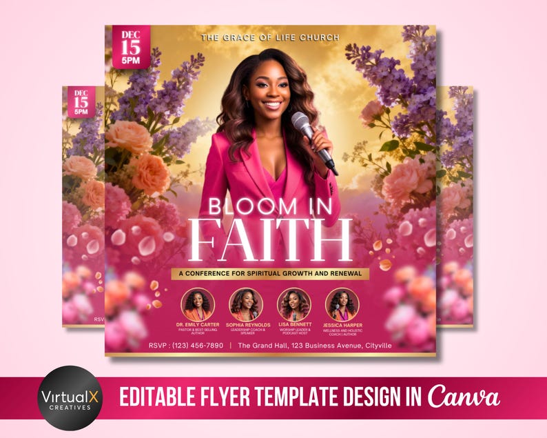 Womens Meeting Conference Flyer, Women's Retreat Flyer, Guest Speakers ...