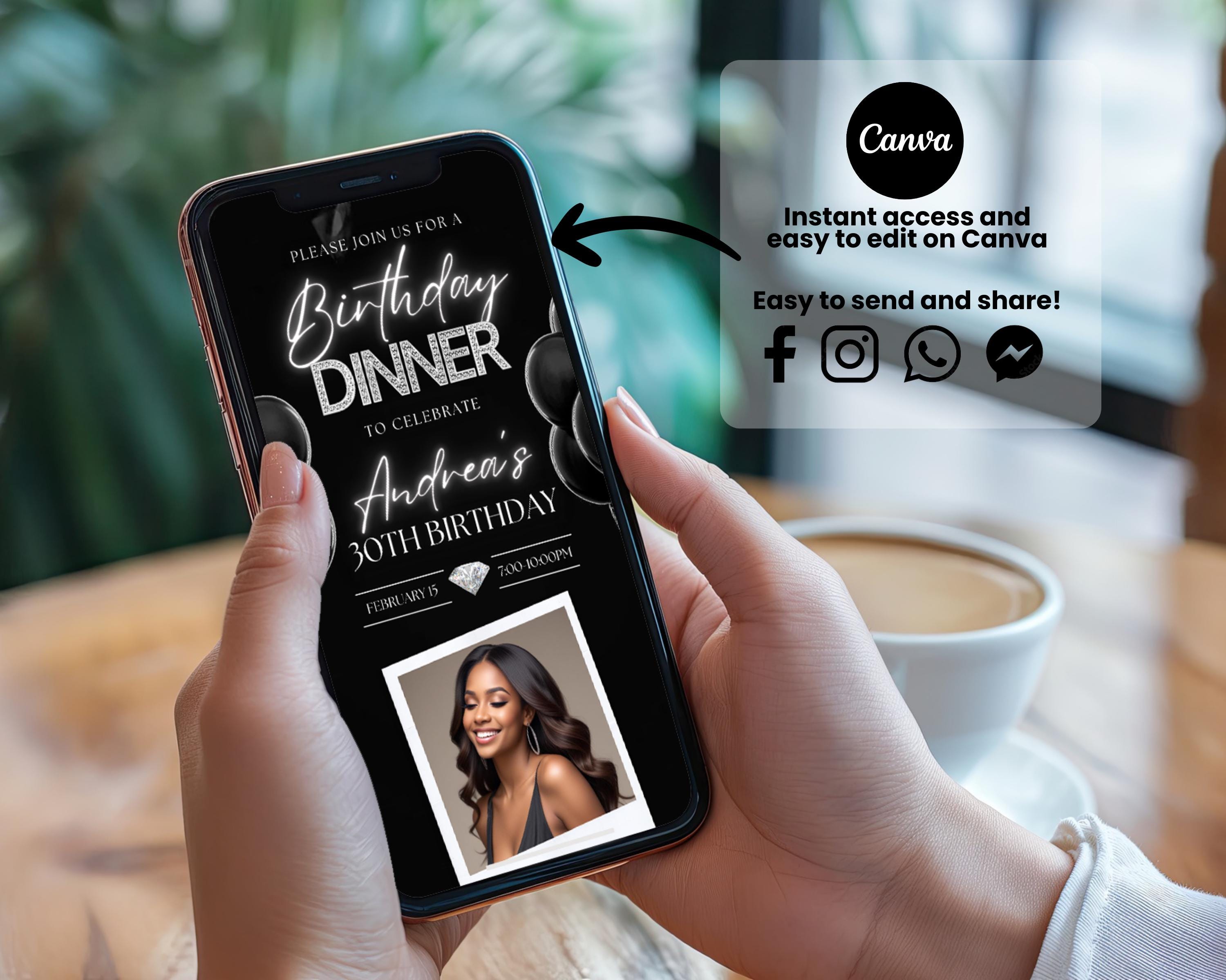 Diamonds Party Invitation, Editable Diamond Birthday Party, Digital ...