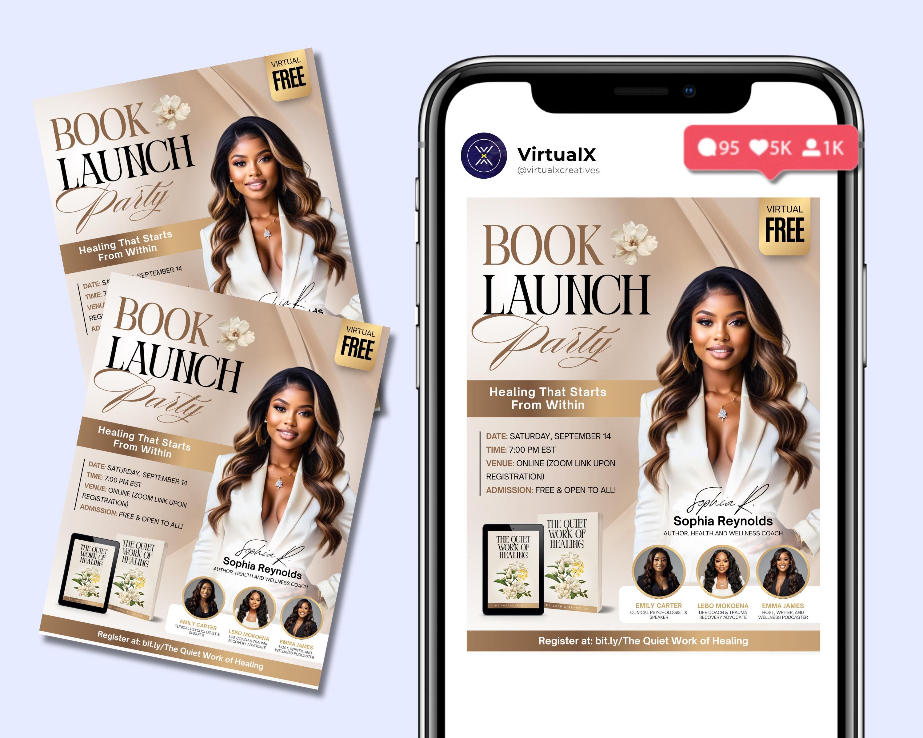Book Launch Event, Author Book Launch Party, Business Event Flyer ...