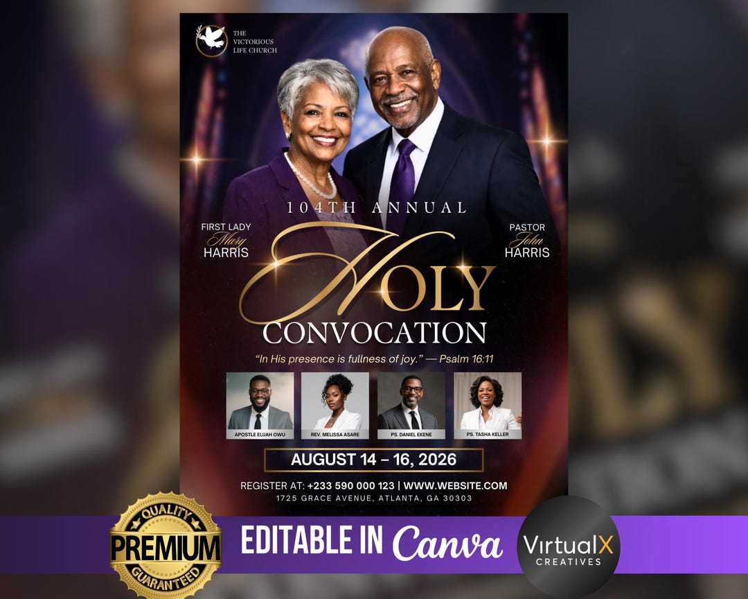 Holy Convocation Church Flyer Template | Pastor Anniversary Program ...