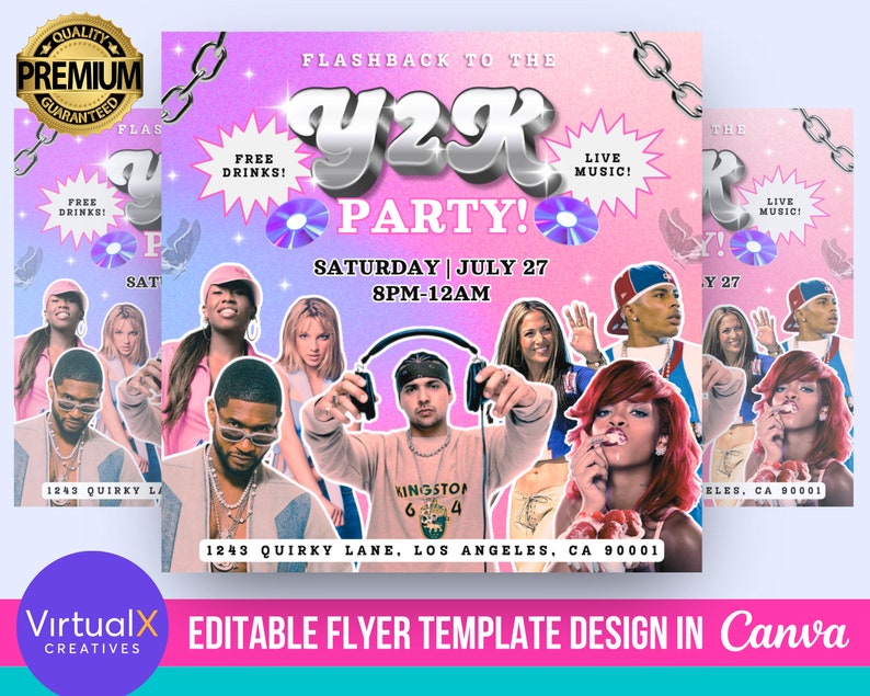 Y2K Party Invitation, Early 2000s Themed Birthday Party Invite, 90s ...