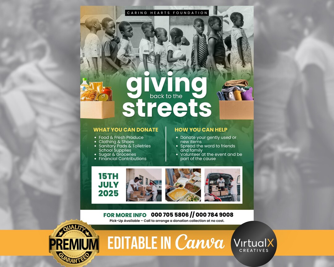 Donation Drive Flyer Template, Editable Charity Event Flyer ...