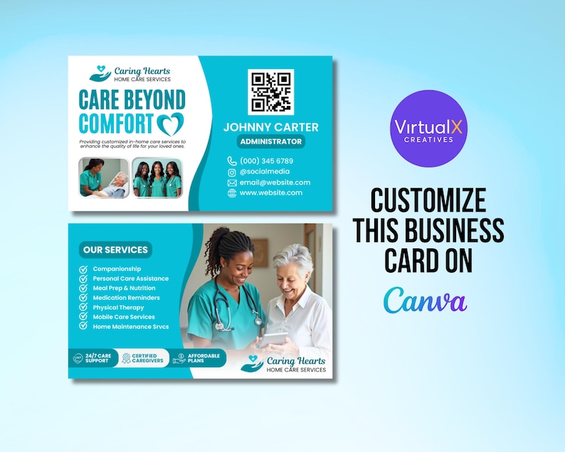 Home Care Service Business Cards, Homecare Assistance, Home Health Care ...