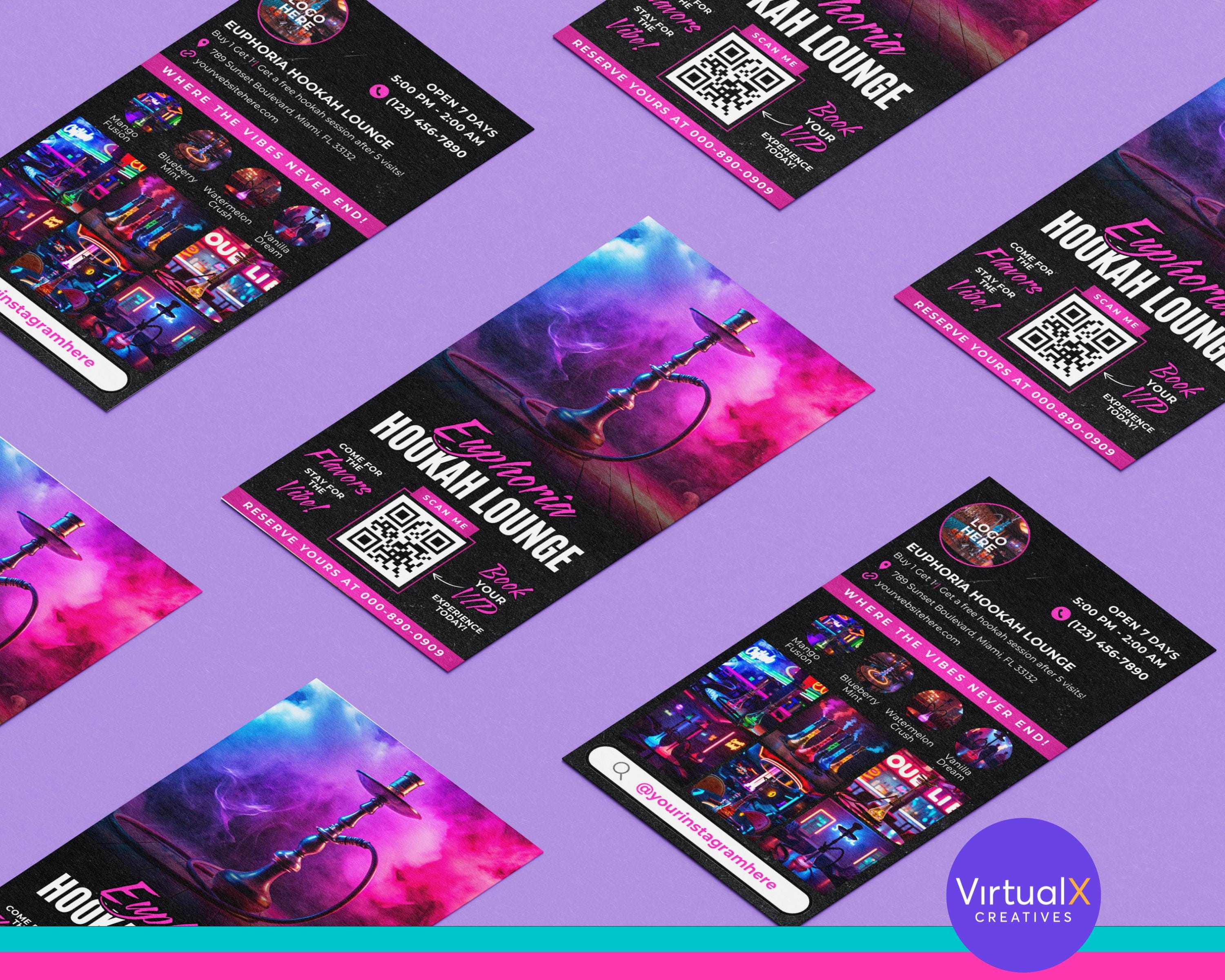 Hookah Business Cards, Editable Night Club Calling Card, Bar and Grill ...