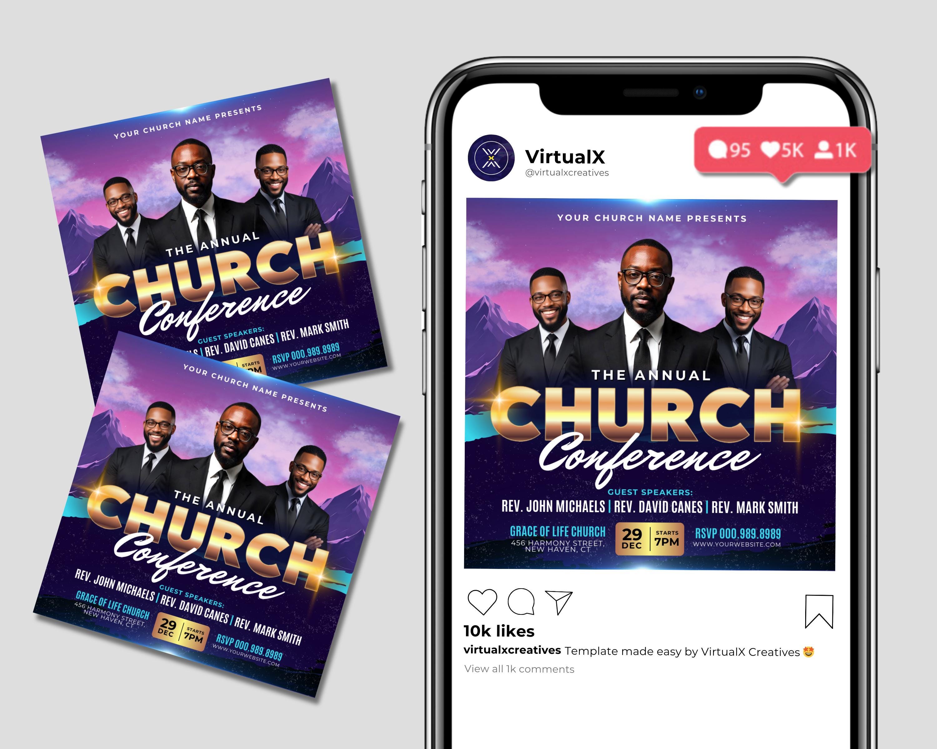 Church Conference Flyer, Church Anniversary Flyer, Editable Prayer ...