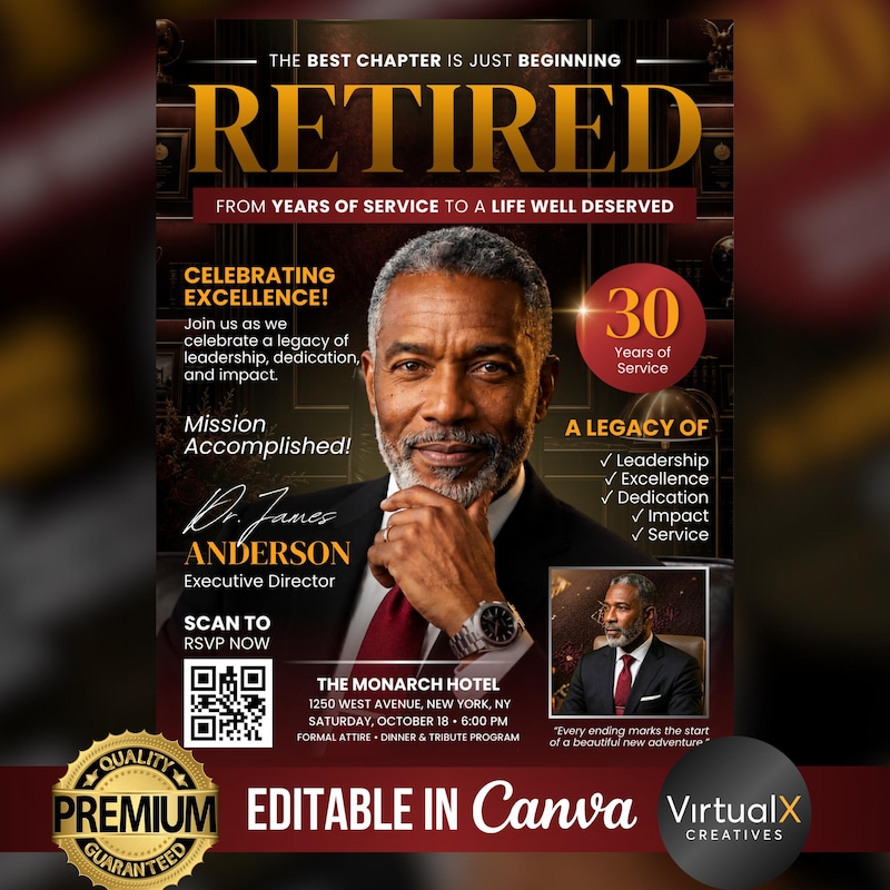 Retirement Flyer - Etsy