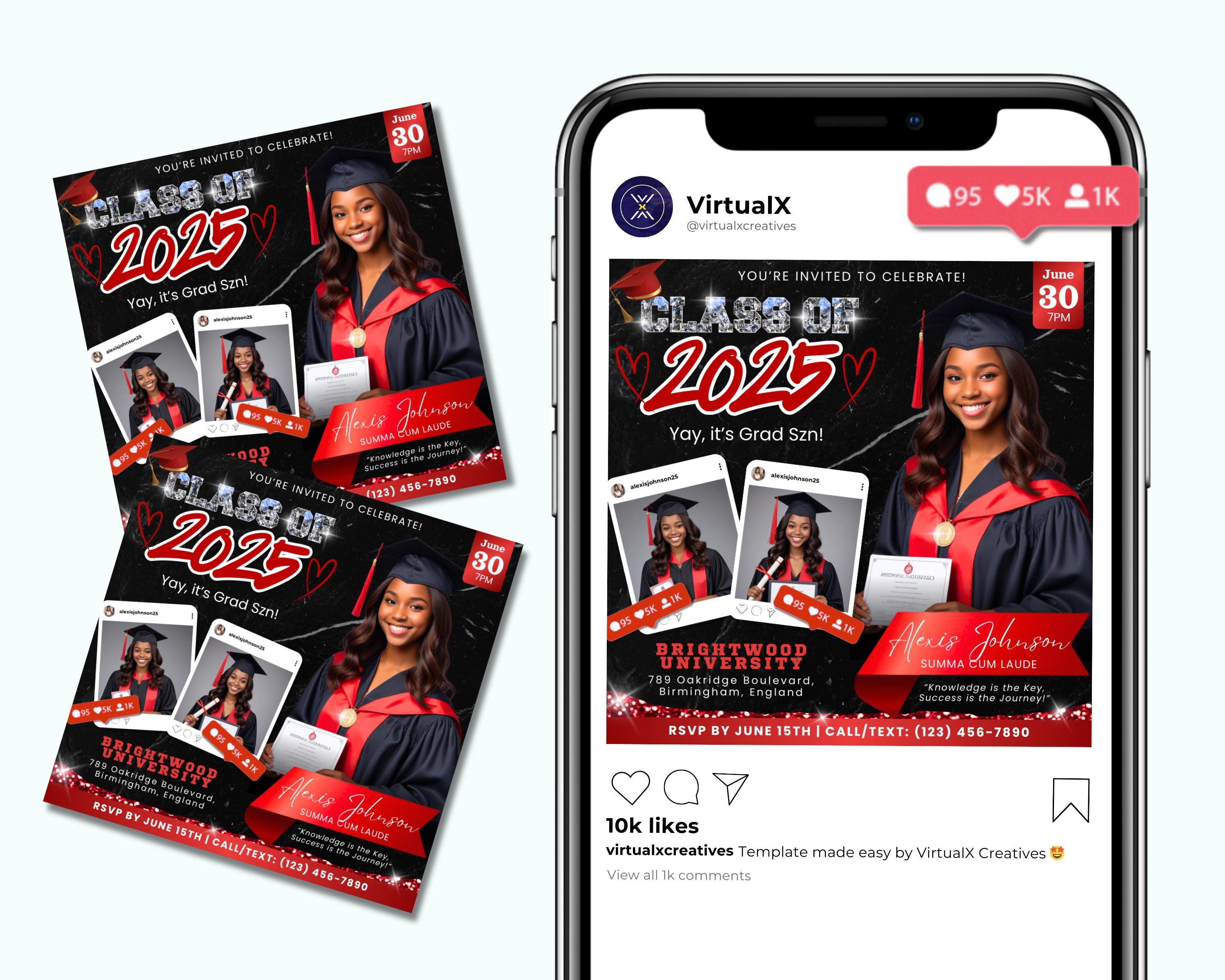 Editable Graduation Party Flyer, Graduate Flyer, Class of 2026 ...