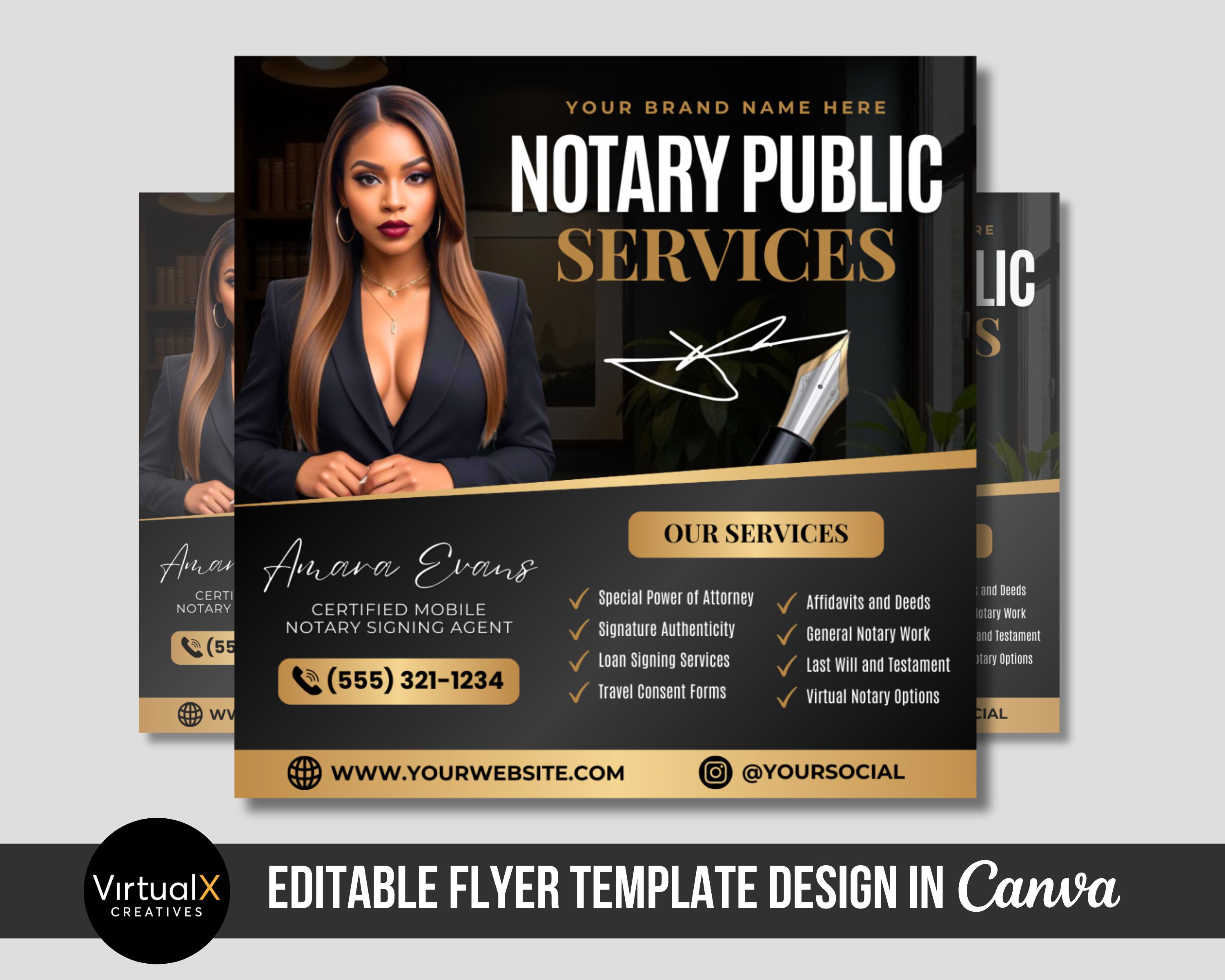 Notary Public Service Flyer, Notary Marketing Flyer, Notary Business ...
