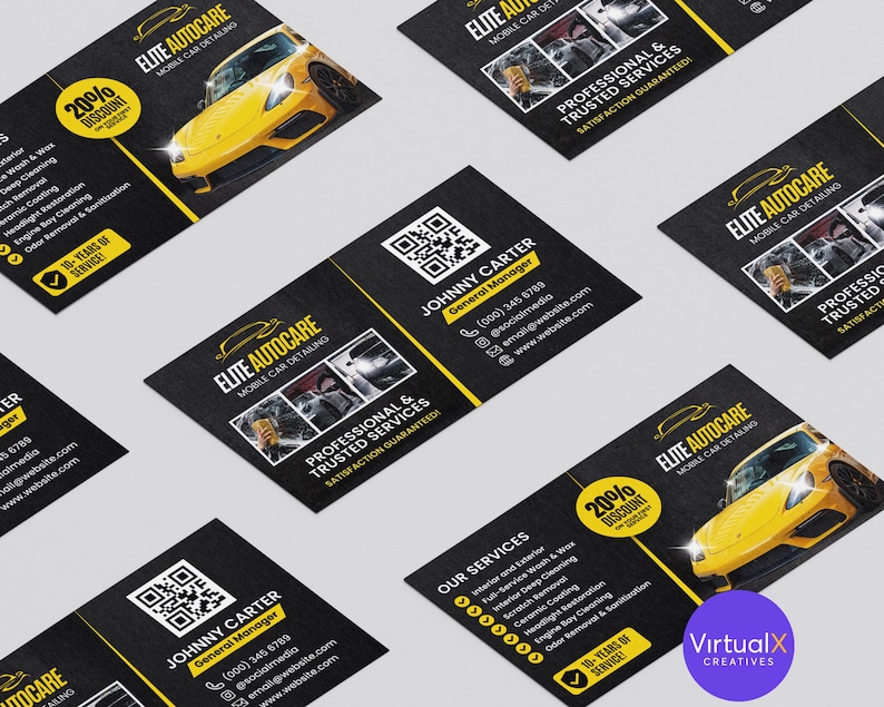Mobile Car Detailing Business Cards, Auto Detailing Card, Car Wash ...